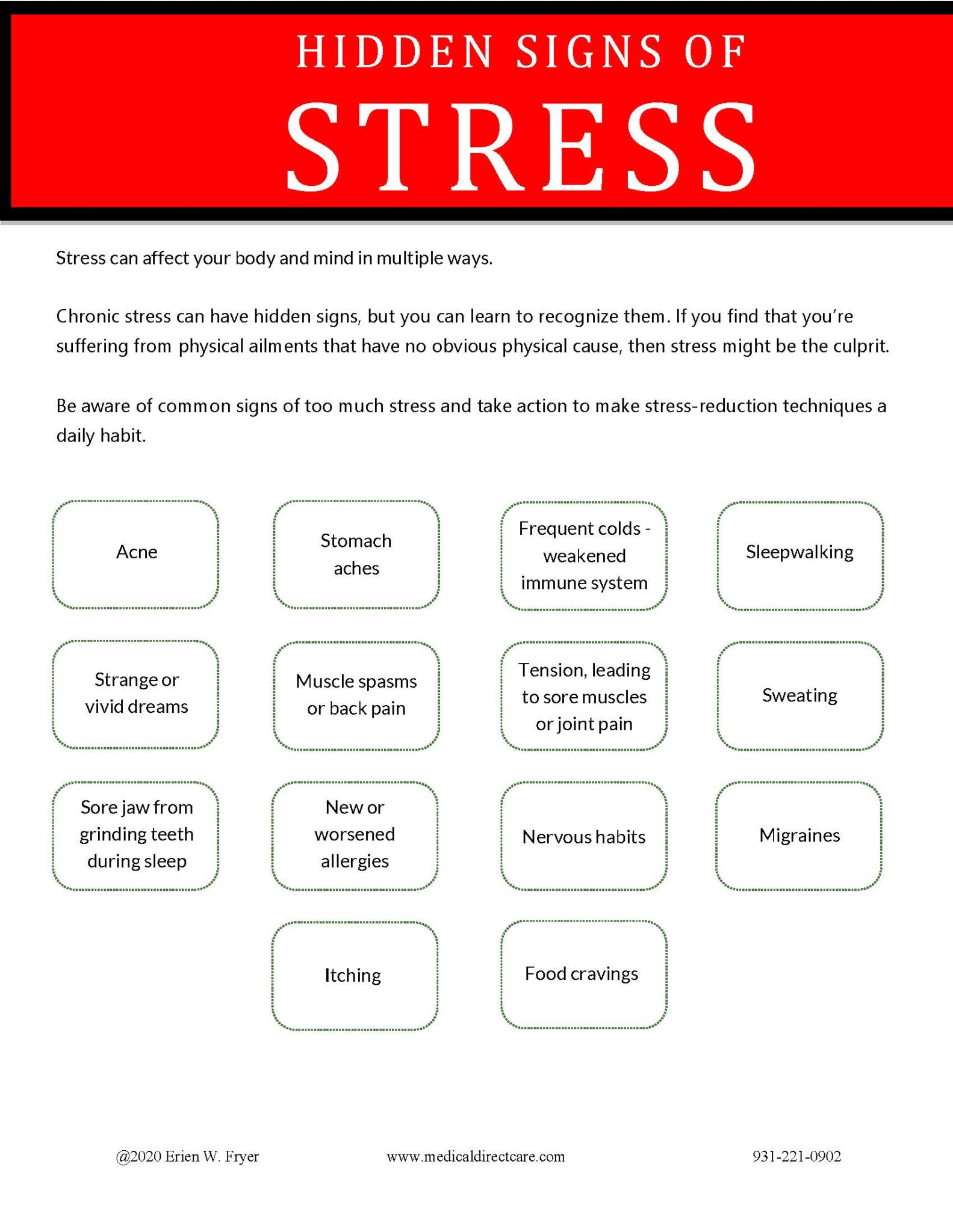 Hidden Signs of Stress | Medical Direct Care